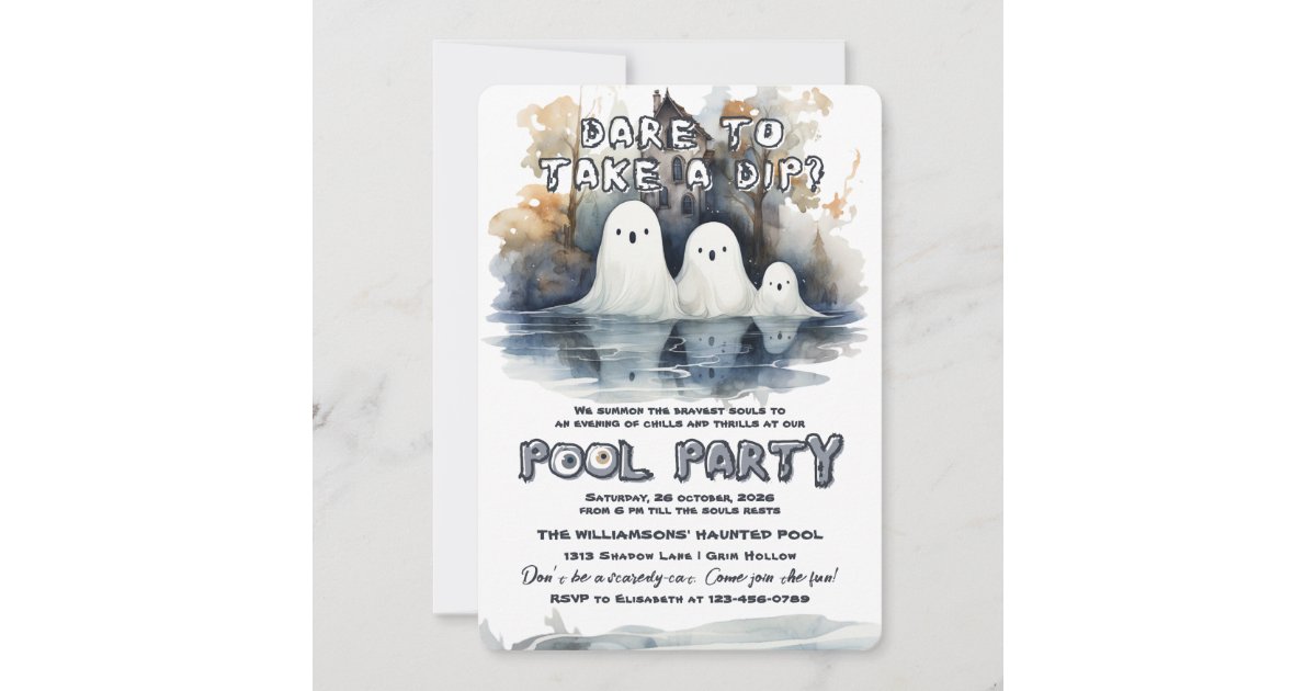 Spooky Pool Party Invitation | Zazzle