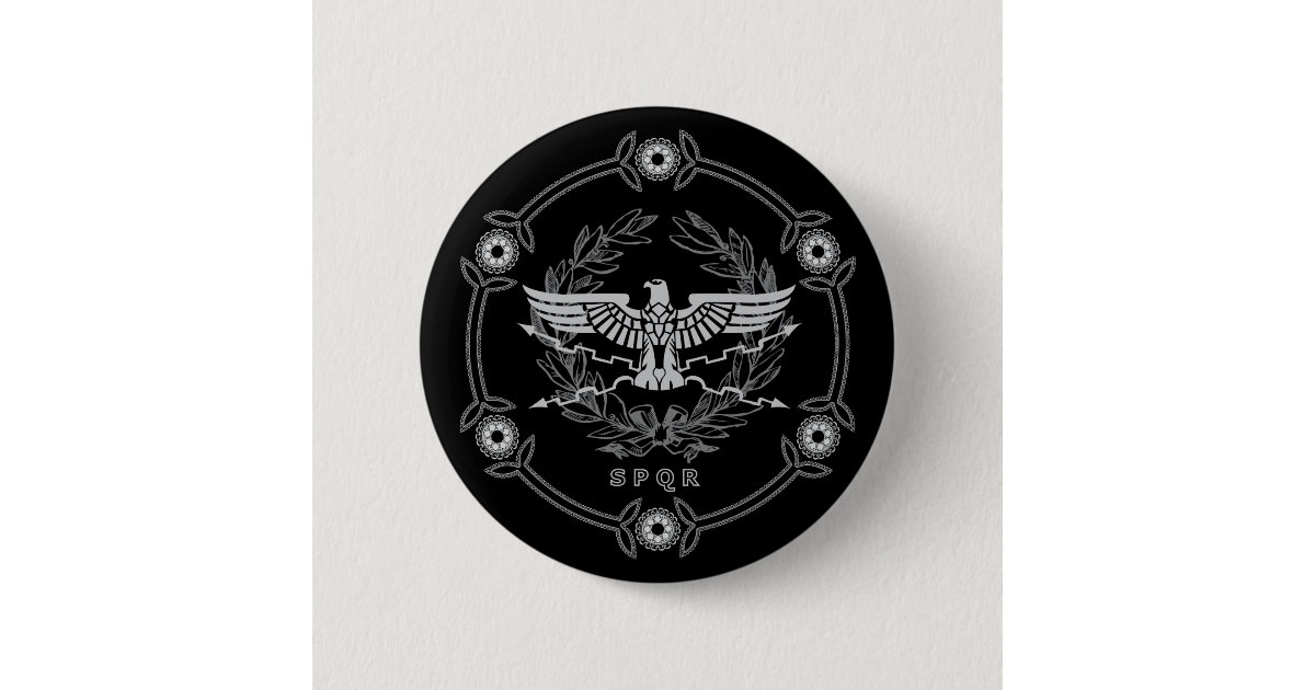 SPQR The Roman Empire Emblem Button. 6 Cm Round Badge | Zazzle