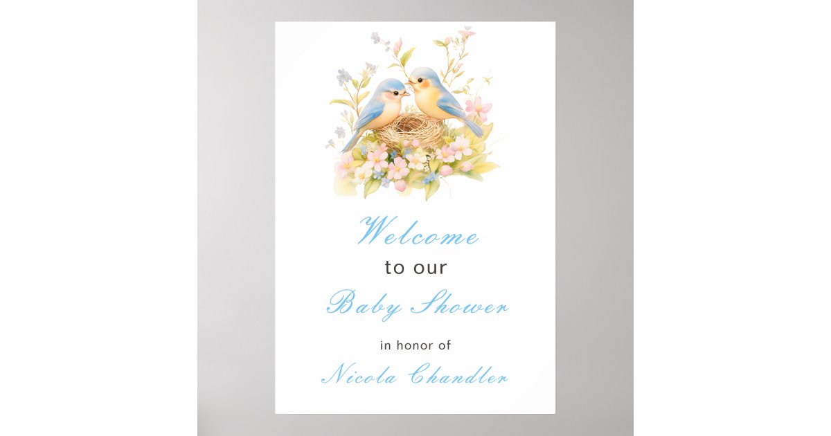 Spring Birds Baby Shower Poster | Zazzle