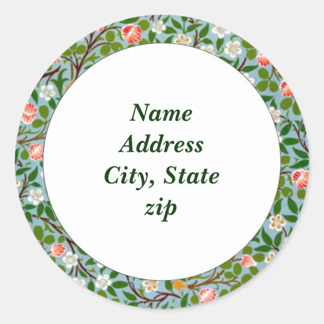 Spring Blossoms Address Classic Round Sticker | Zazzle