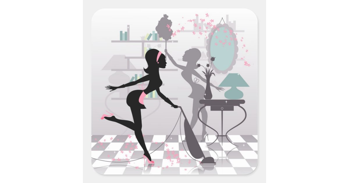 Spring Cleaning Square Sticker | Zazzle
