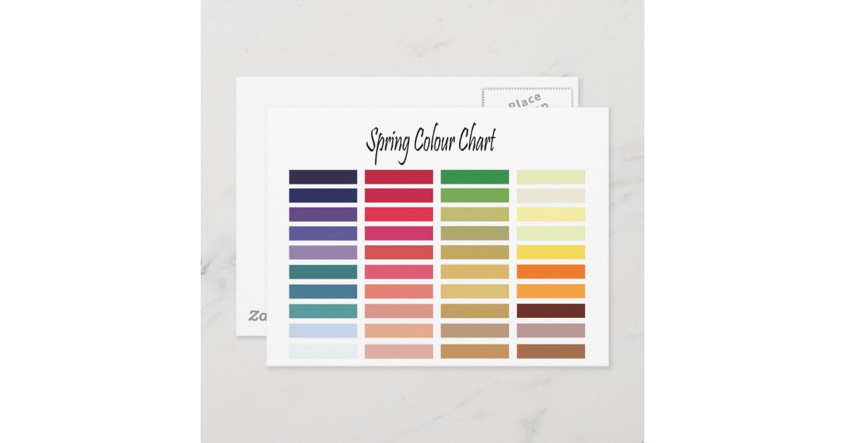 Spring Colour Chart Postcard | Zazzle