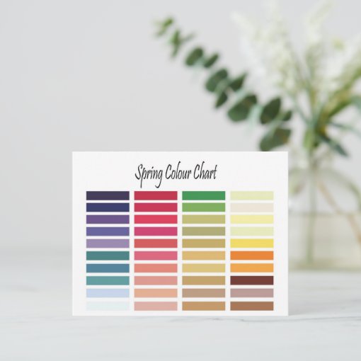 Spring Colour Chart Postcard | Zazzle