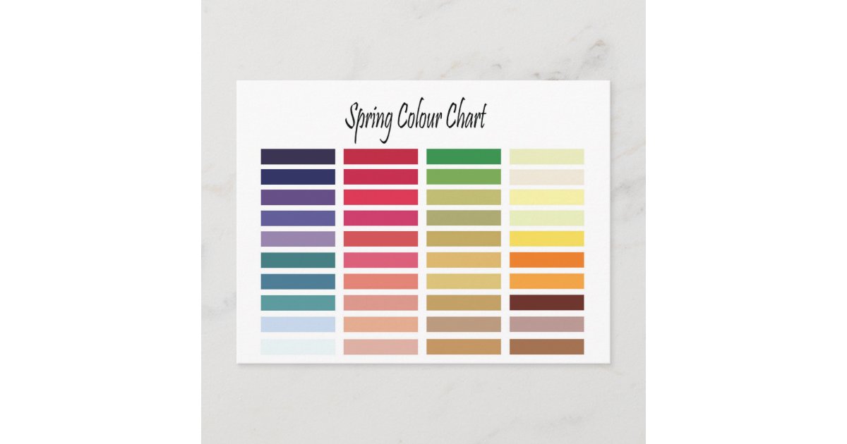 Spring Colour Chart Postcard | Zazzle