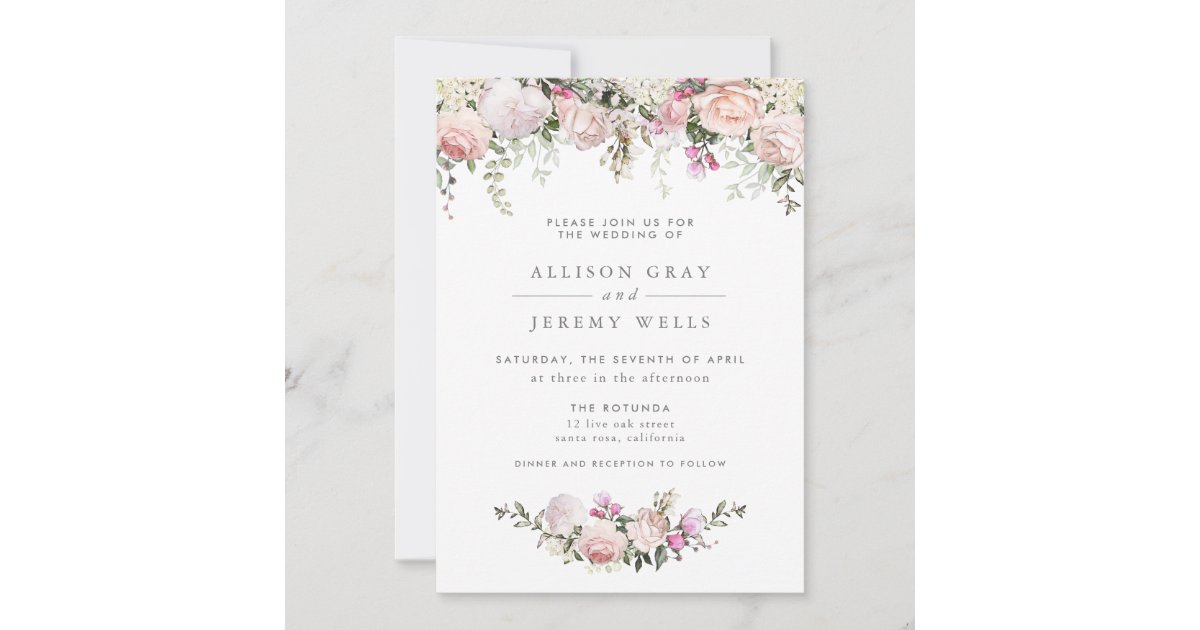Spring Floral Wedding Invitation | Zazzle