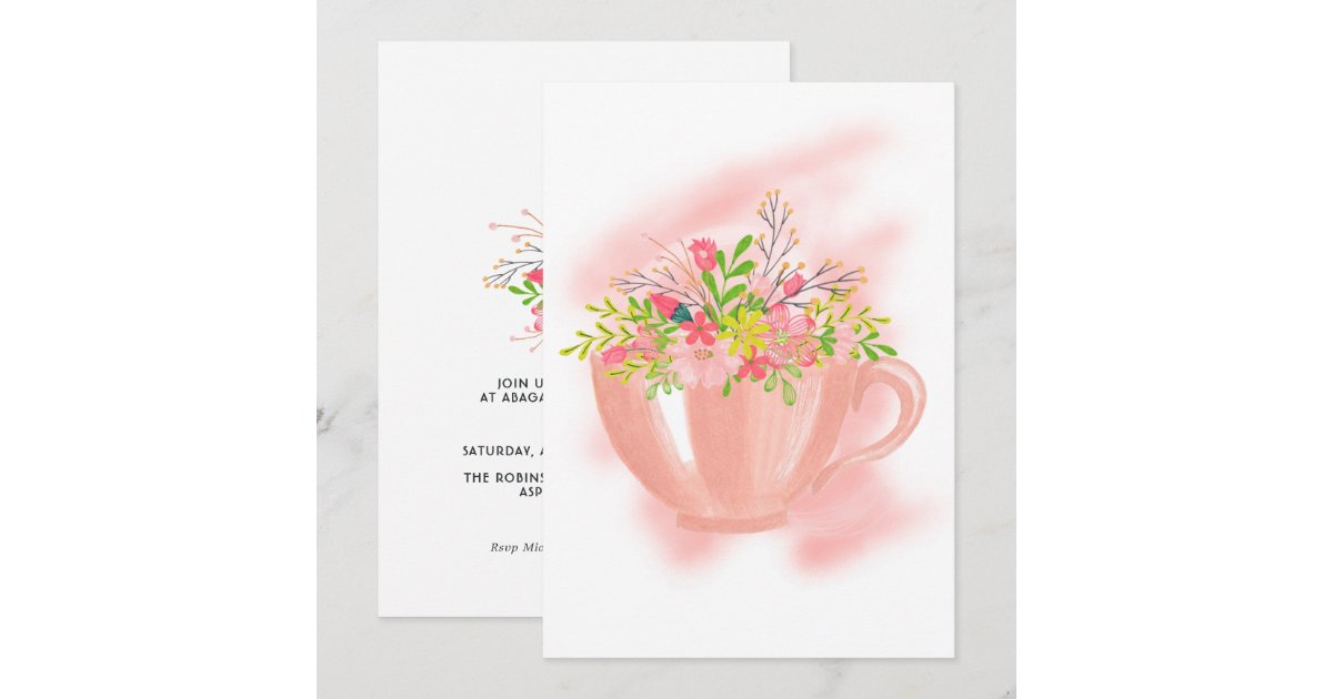 Spring Tea Birthday Party Invitation | Zazzle