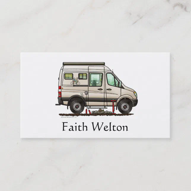 Sprinter Camper Van RV happy camper Business Card | Zazzle