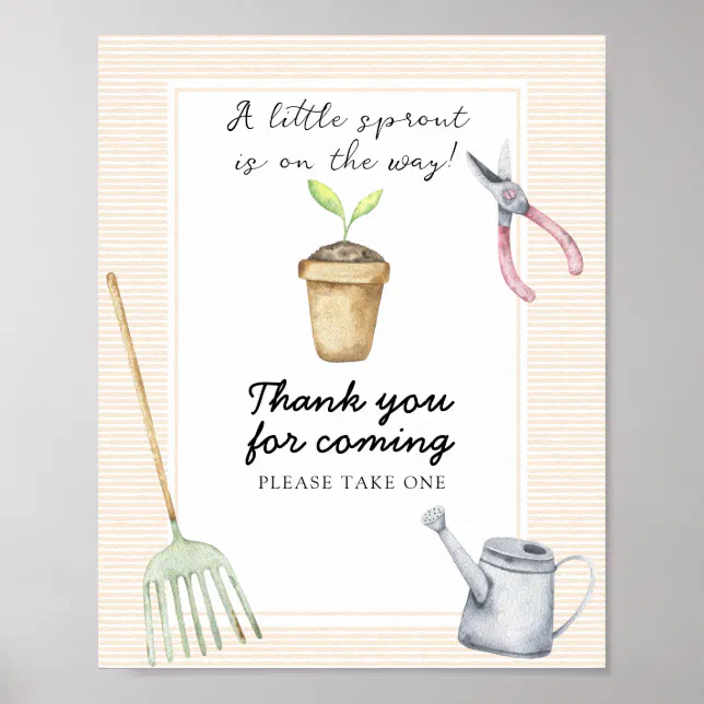 Sprout baby shower - Thank you for coming Poster | Zazzle