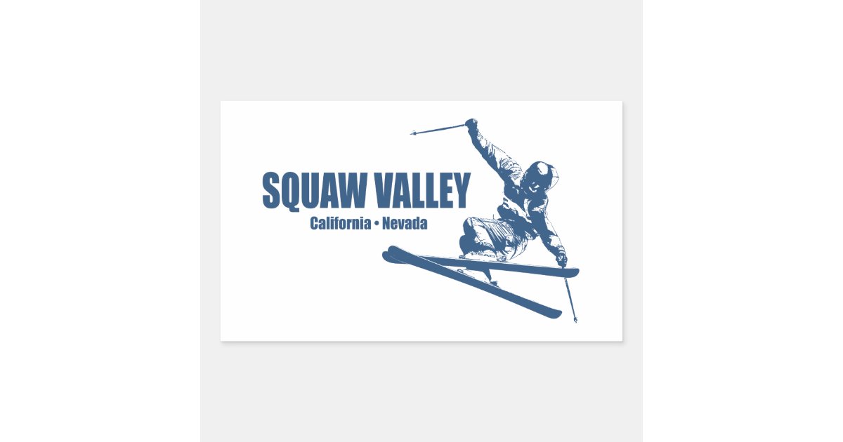 Squaw Valley Ski Resort Skier Rectangular Sticker | Zazzle