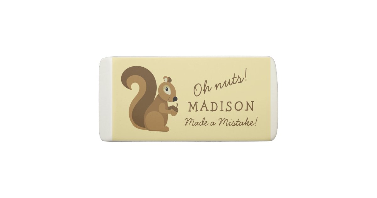Squirrel Cute Kid's Woodland Eraser | Zazzle