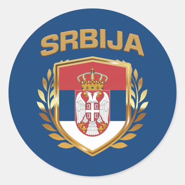 Srbija Flag Shield Serbia Classic Round Sticker | Zazzle