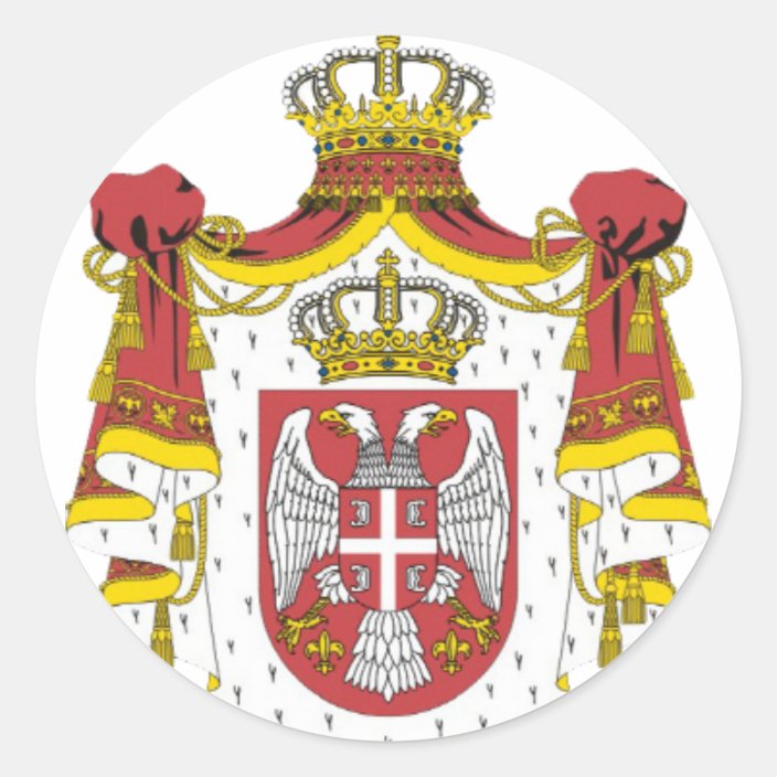 Srbija Grb Veliki Serbian Coat Of Arms Big Classic Round Sticker Uk