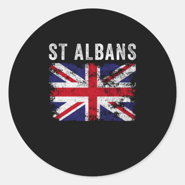St Albans UK Flag England Souvenir Classic Round Sticker | Zazzle