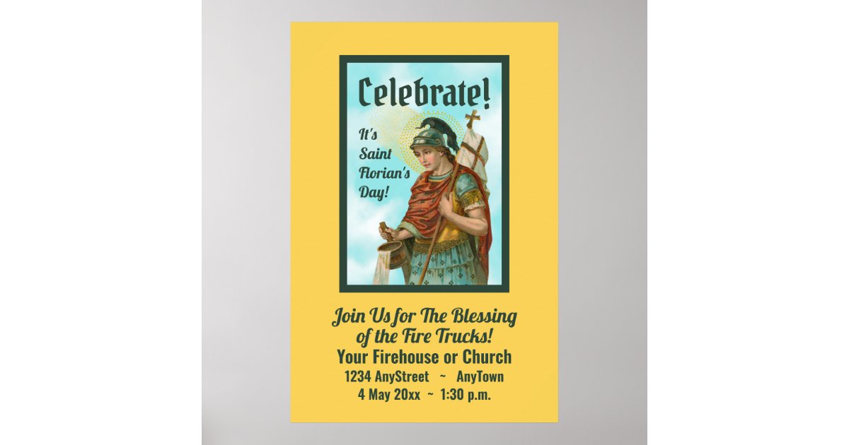 St. Florian with Bucket (Clear Skies; M 019) Poster | Zazzle