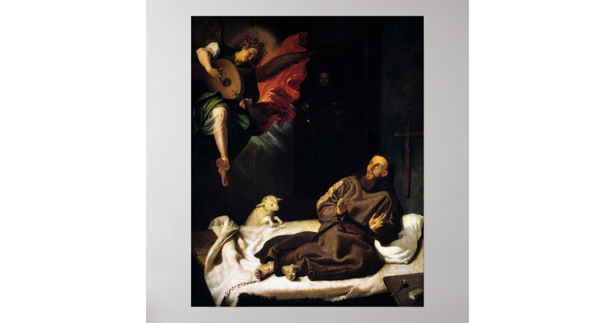 St Francis of Assisi Angel Visitation Poster | Zazzle