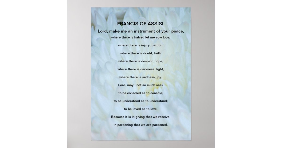 St Francis of Assisi prayer Poster | Zazzle