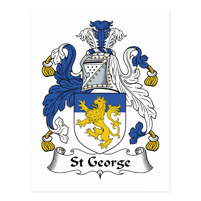 St George Family Crest Postcard | Zazzle.co.uk