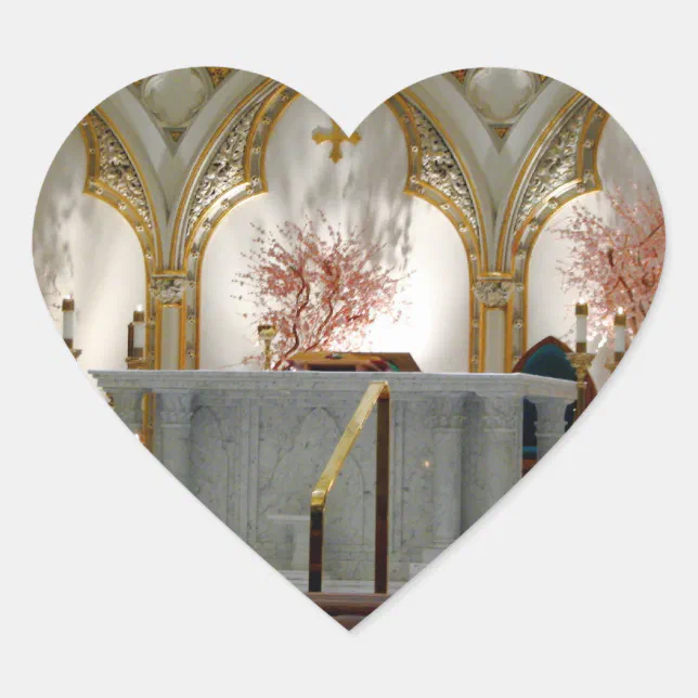 St. Joseph's Cathedral - Main Altar Heart Sticker | Zazzle