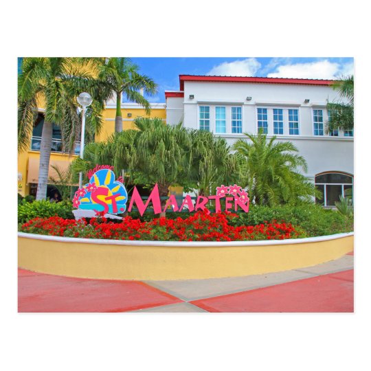 St. Maarten, Welcome sign, photography, Dutch Postcard | Zazzle.co.uk