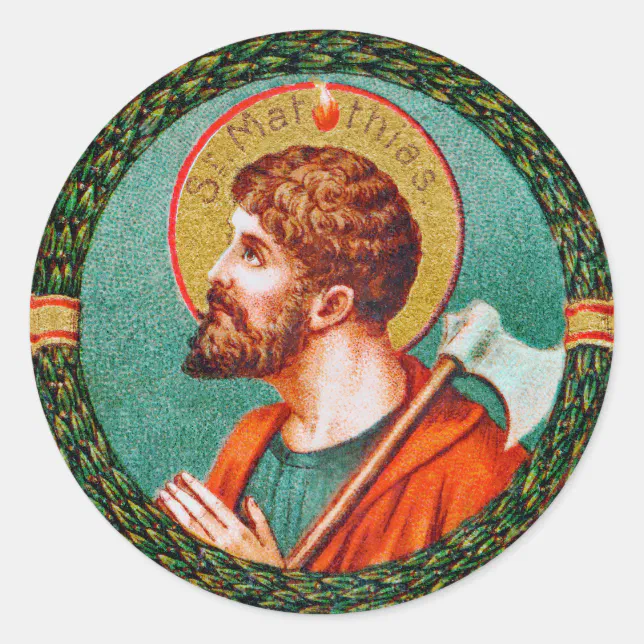 St. Matthias the Apostle (JMAS 09) Classic Round Sticker | Zazzle
