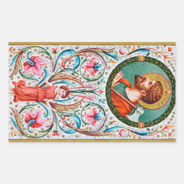 St. Matthias the Apostle (JMAS 09) Rectangular Sticker | Zazzle