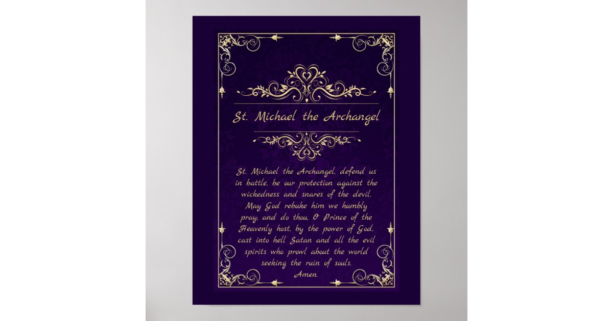 St. Michael the Archangel Catholic Prayer Poster | Zazzle