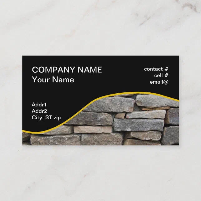 stacked stone wall business card | Zazzle