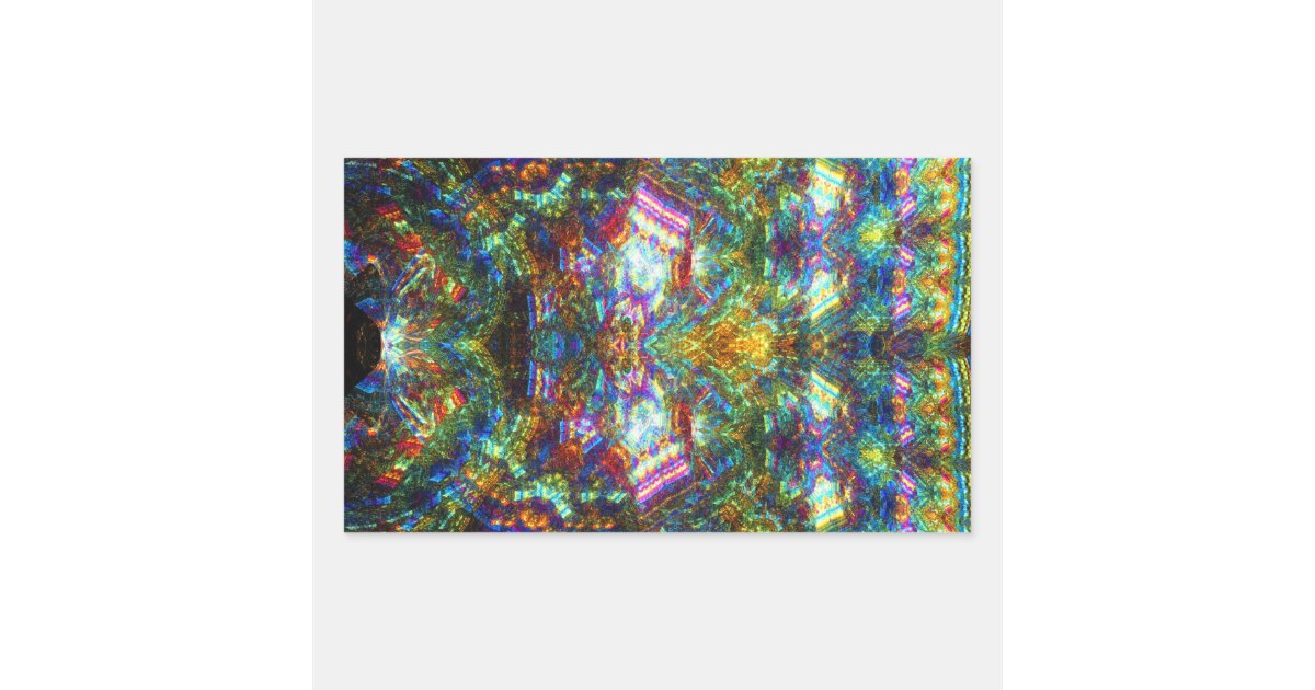 Stained Glass Window Rectangular Sticker | Zazzle