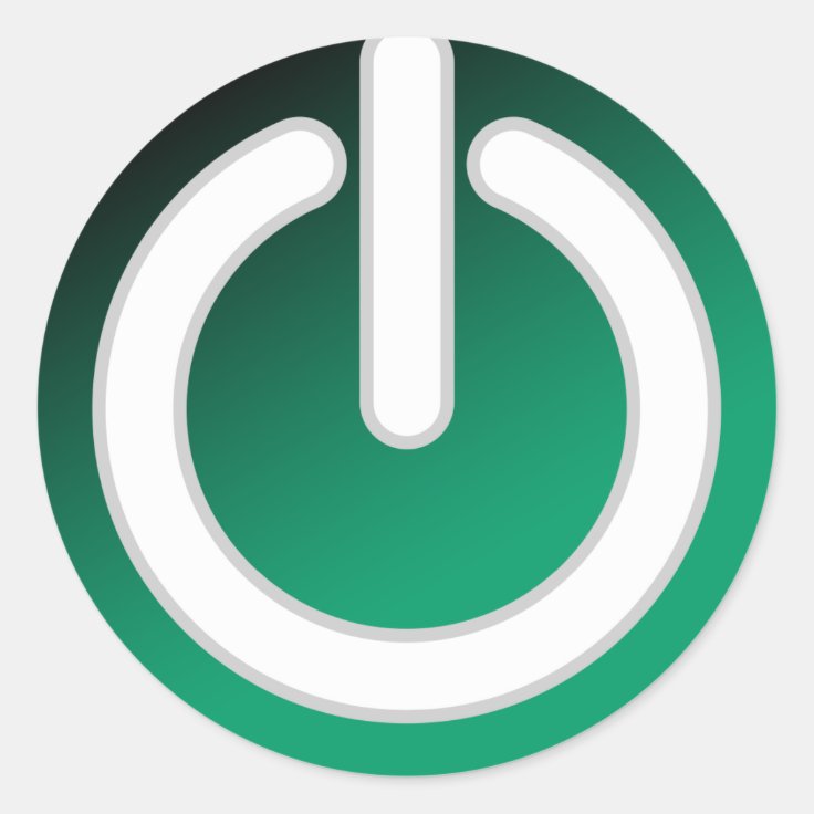 Standby On/Off Power Switch Classic Round Sticker | Zazzle