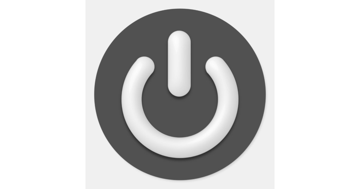 Standby (power) Button Classic Round Sticker | Zazzle