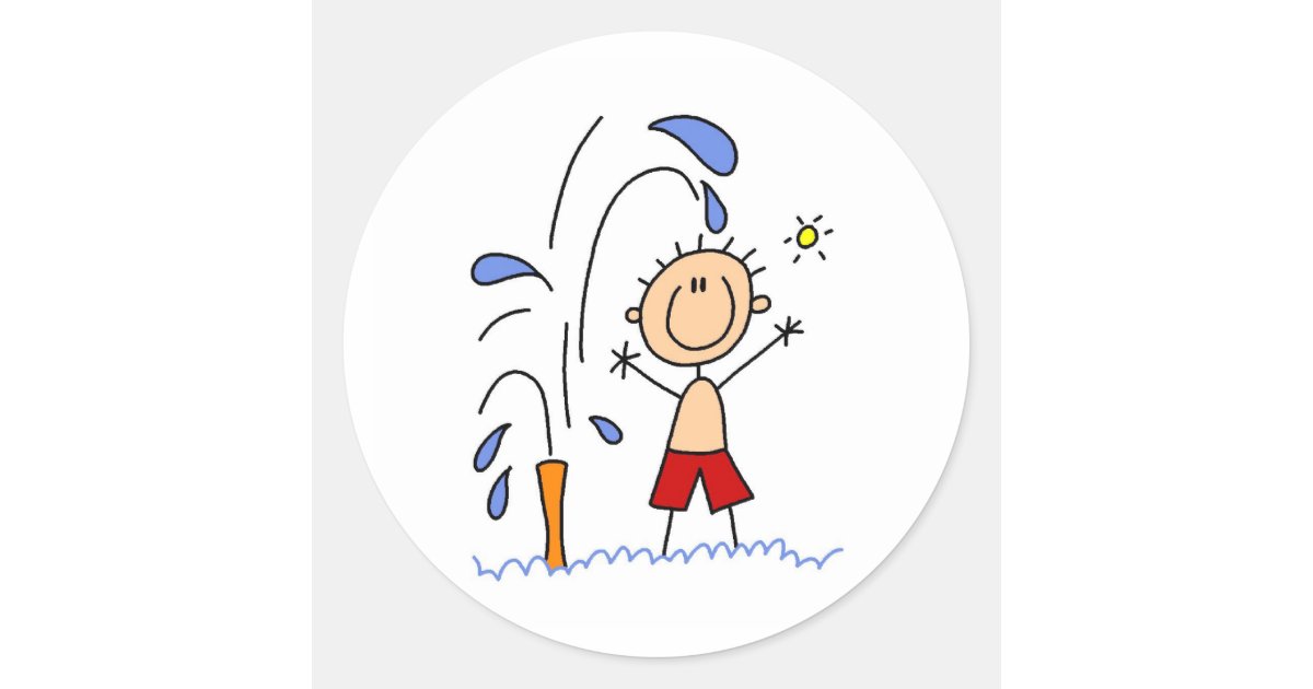 Standing Under The Sprinkler Sticker | Zazzle