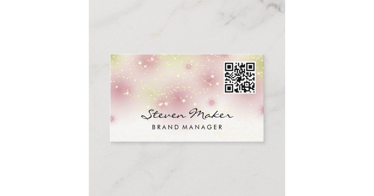 Star Dust Cursive Font | QR Code Business Card | Zazzle