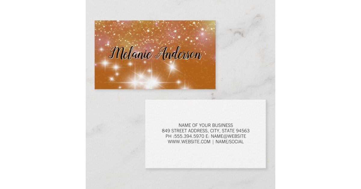 Stardust Sparkle Background Business Card | Zazzle
