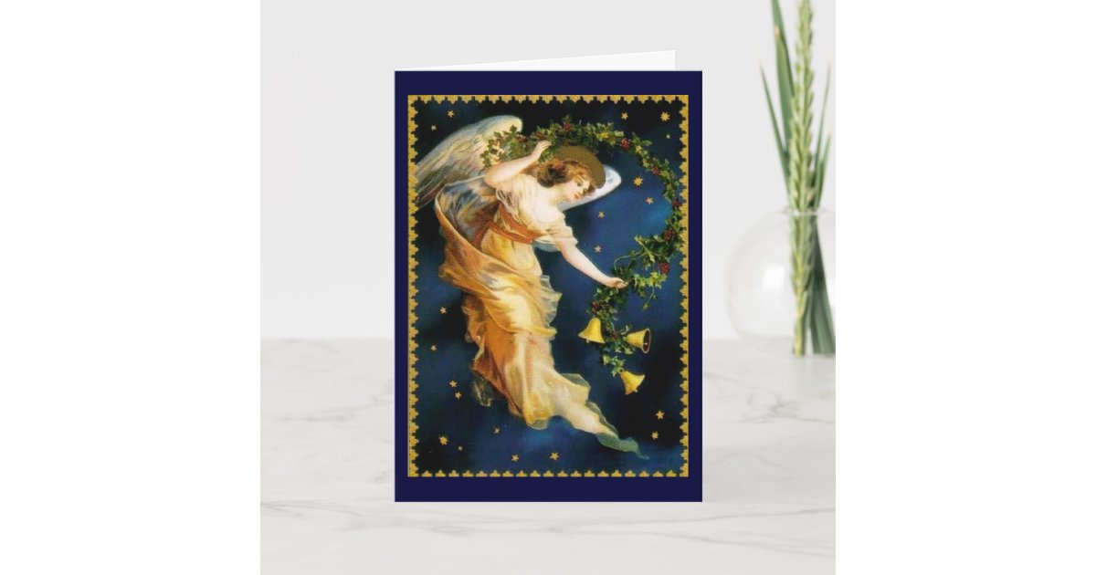 Starry Night Angel - Christmas Holiday Card | Zazzle
