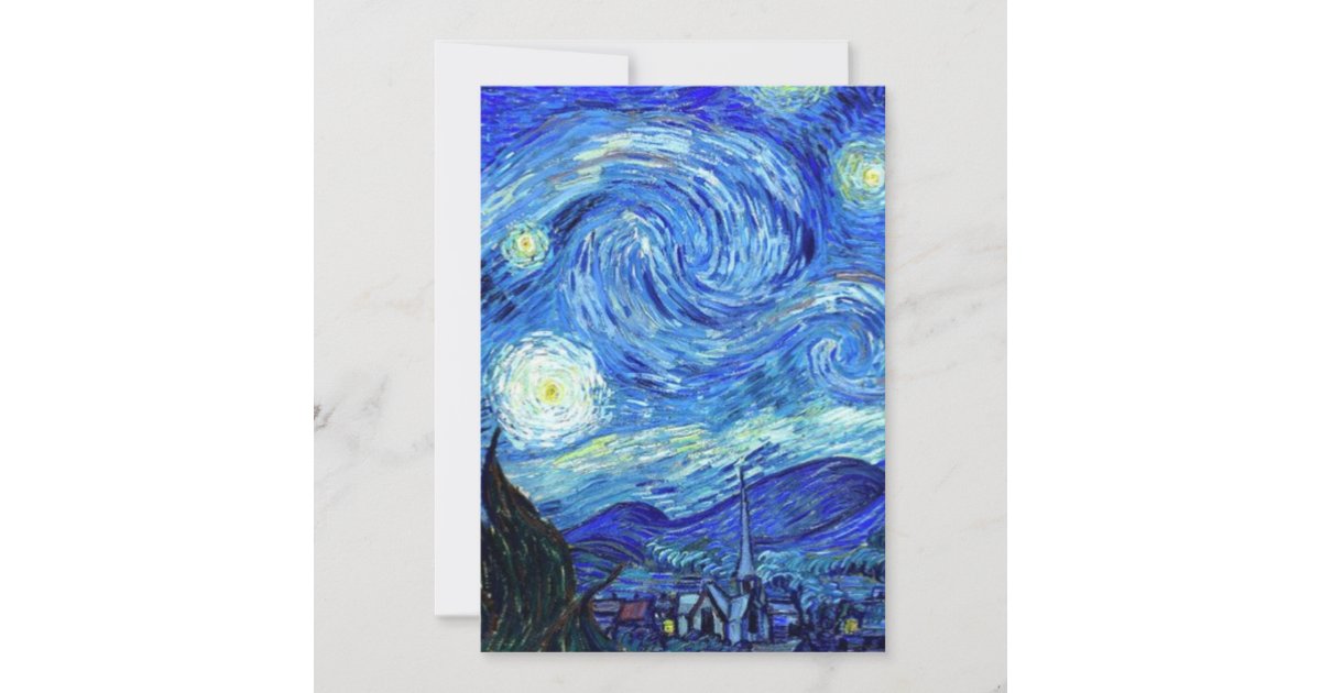 Starry Night By Vincent Van Gogh Invitation | Zazzle