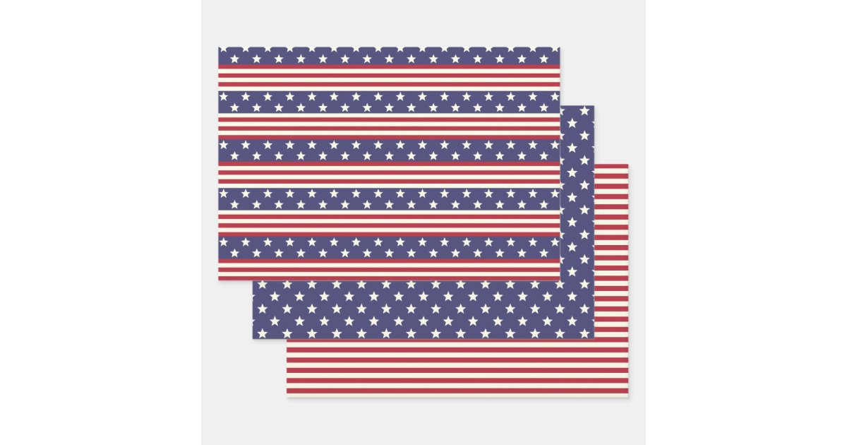 Stars and Stripes Patriotic American Flag USA Wrapping Paper Sheet | Zazzle