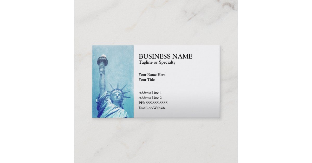 statue of liberty business card | Zazzle
