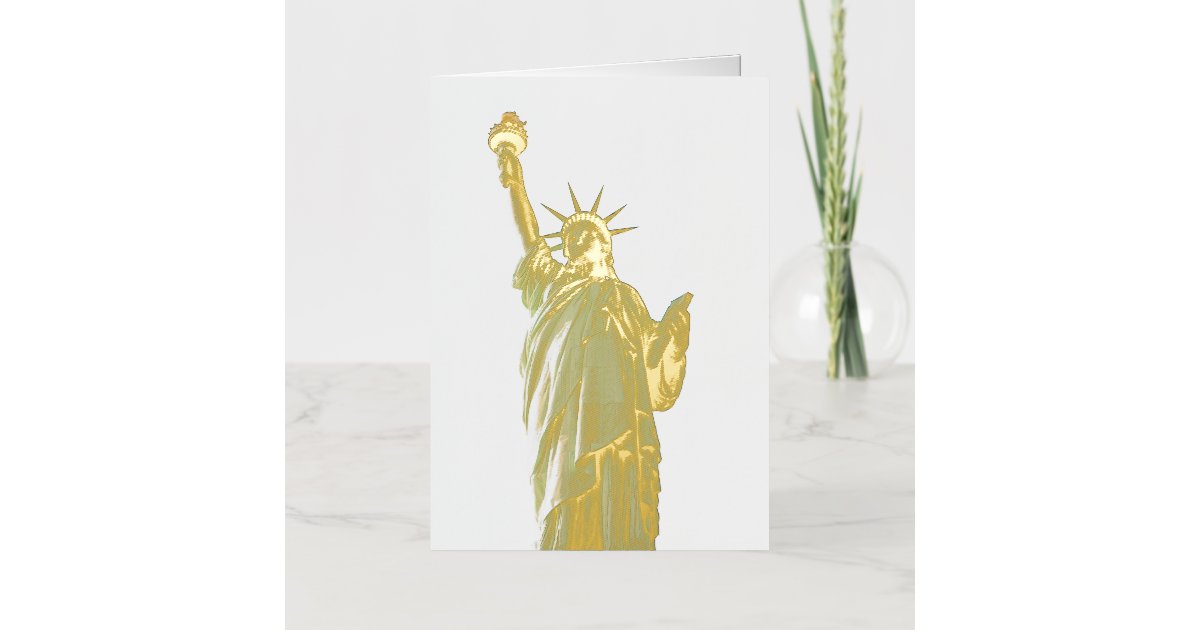 Statue of liberty foil greeting card | Zazzle