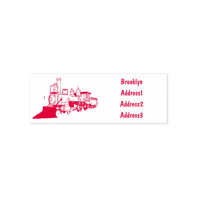 Steam locomotive cartoon illustration self-inking stamp | Zazzle