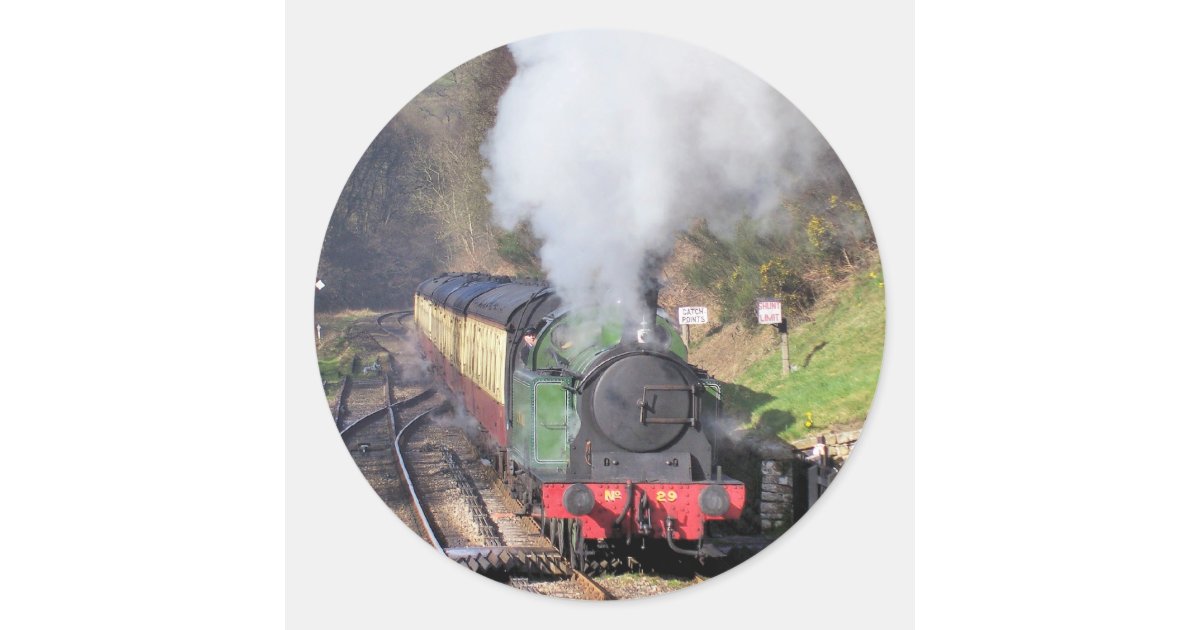 STEAM TRAINS CLASSIC ROUND STICKER | Zazzle