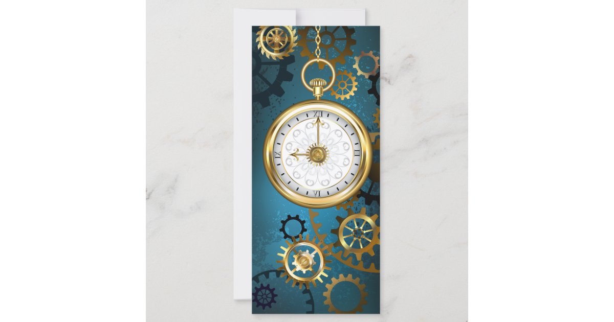Steampun turquoise Background with Gears | Zazzle