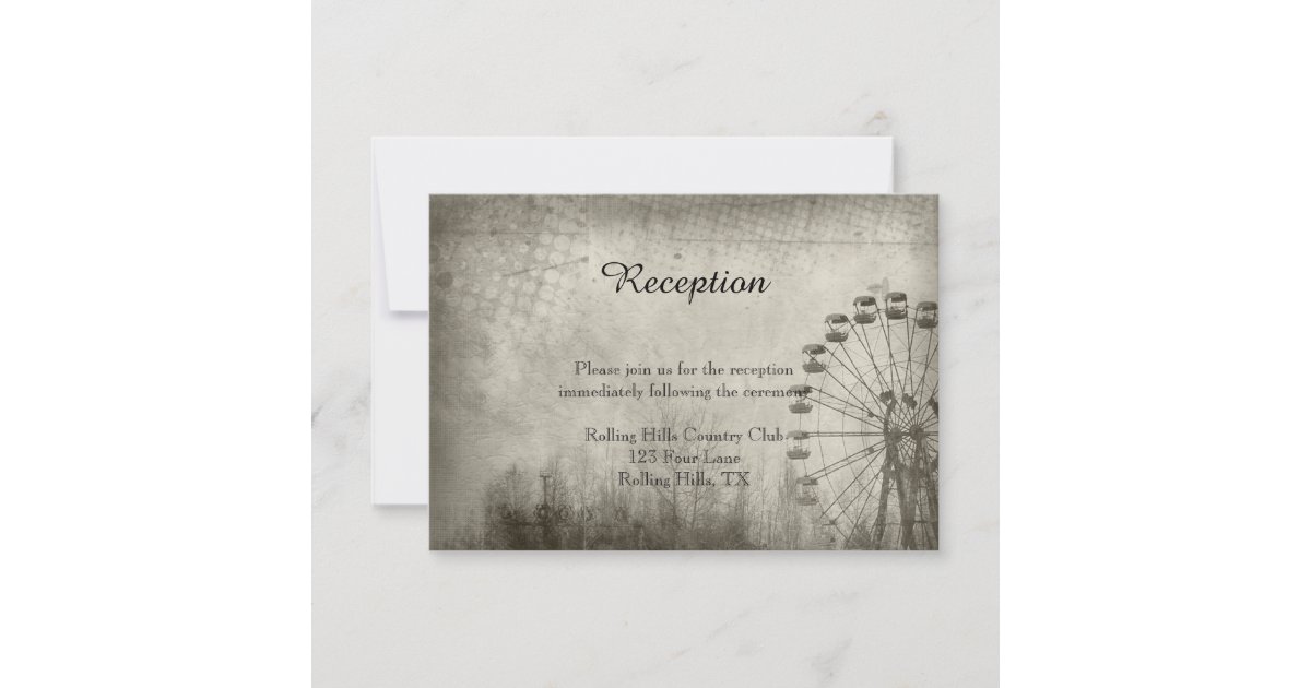 Steampunk Carnival Top Hat Wedding Reception Invitation | Zazzle