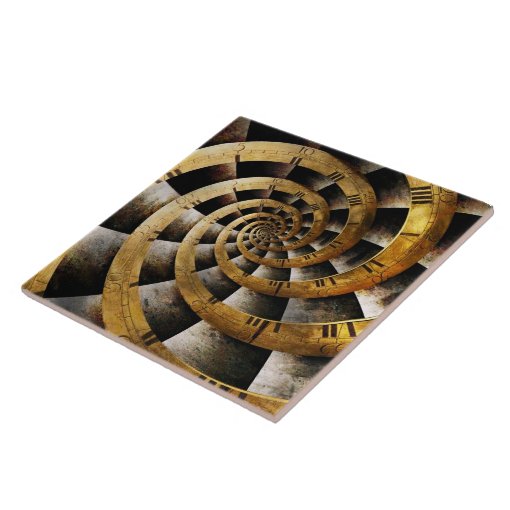 Steampunk - Clock - The flow of time Tile | Zazzle