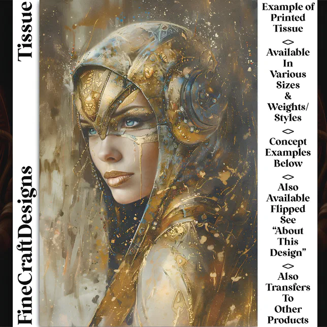 Steampunk Clockpunk Metallic Woman CV3 Decoupage Tissue Paper | Zazzle