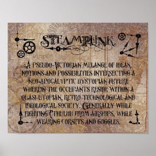 Steampunk Definition Poster | Zazzle.co.uk
