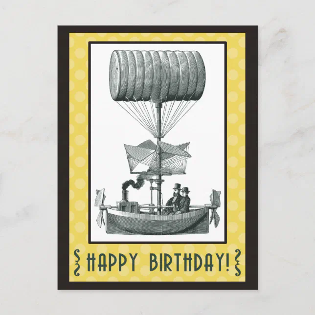 Steampunk Happy Birthday Postcard | Zazzle