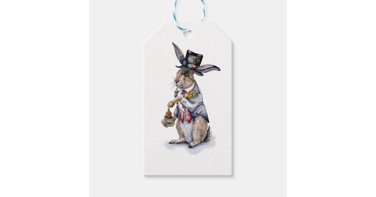 Steampunk March Hare Gift Tags | Zazzle