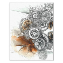 Steampunk Mechanical Elegant Woman N1 Decoupage Tissue Paper | Zazzle