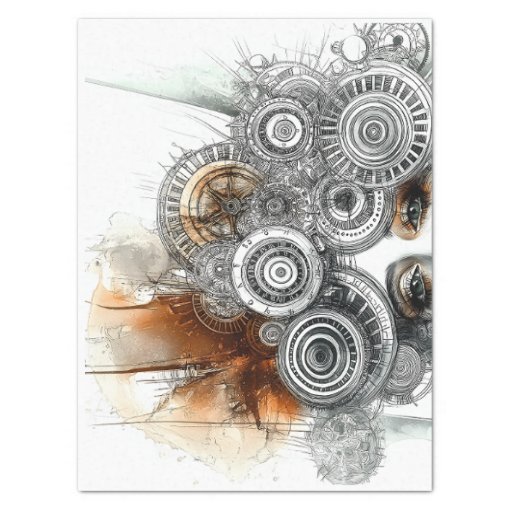 Steampunk Mechanical Elegant Woman N1 Decoupage Tissue Paper | Zazzle