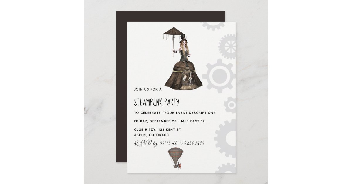 Steampunk Party Invitation | Zazzle